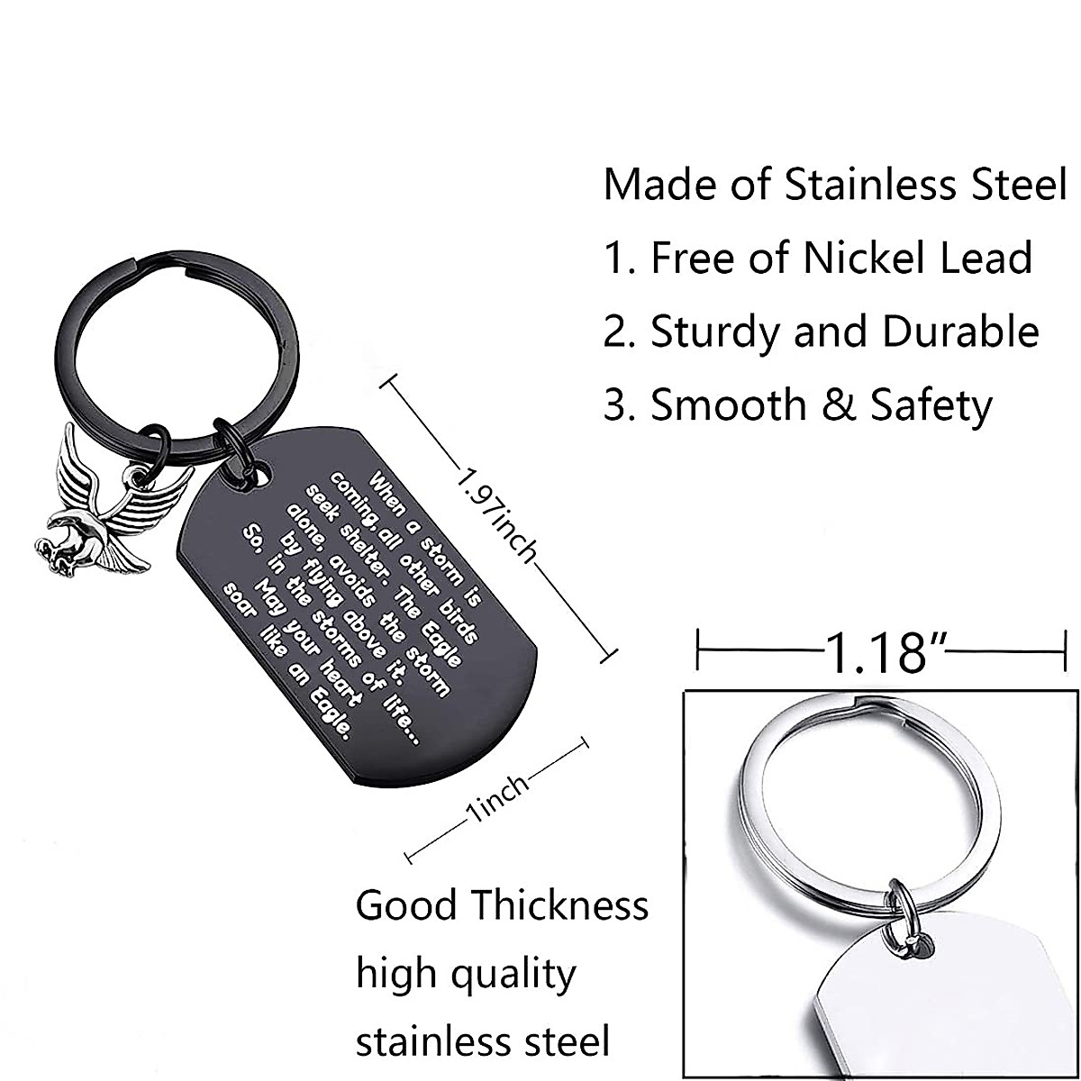 FUSTMW Eagle Gift for Scouts Keychain Scouts Leader Gift Court of Honor Gift(Black)