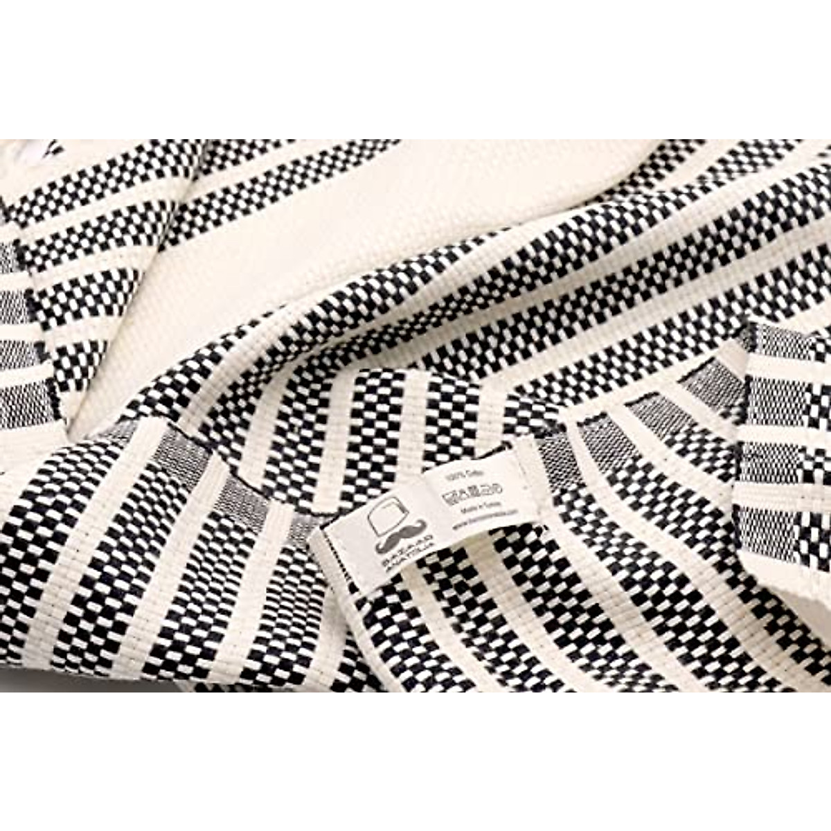 Bazaar Anatolia Turkish Hand Towels for Bathroom Set of 2 | 33"x19", Cotton | Bathroom & Decorative Hand Towels for Kitchen Dishcloth, Tea, Yoga, Face, Gym - Mat Black