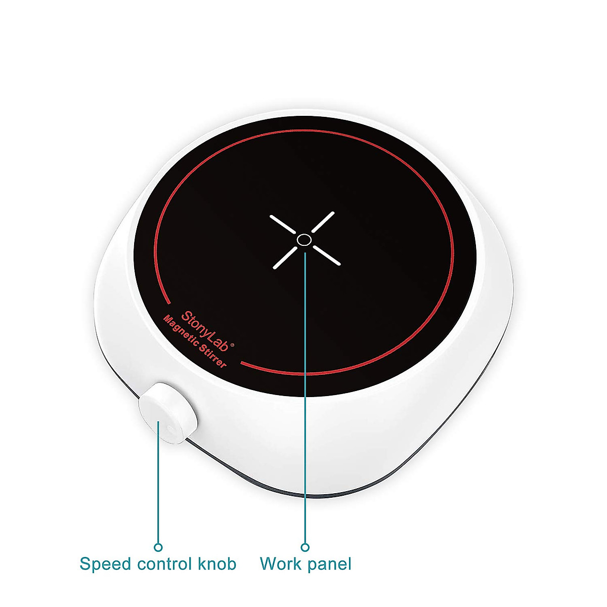 stonylab Mini Magnetic Stirrer with Stir Bar, 2L Capacity 200-1800 RPM Speed Levorotary Mini Magnetic Stirrer, Rated Power 5W, 110V