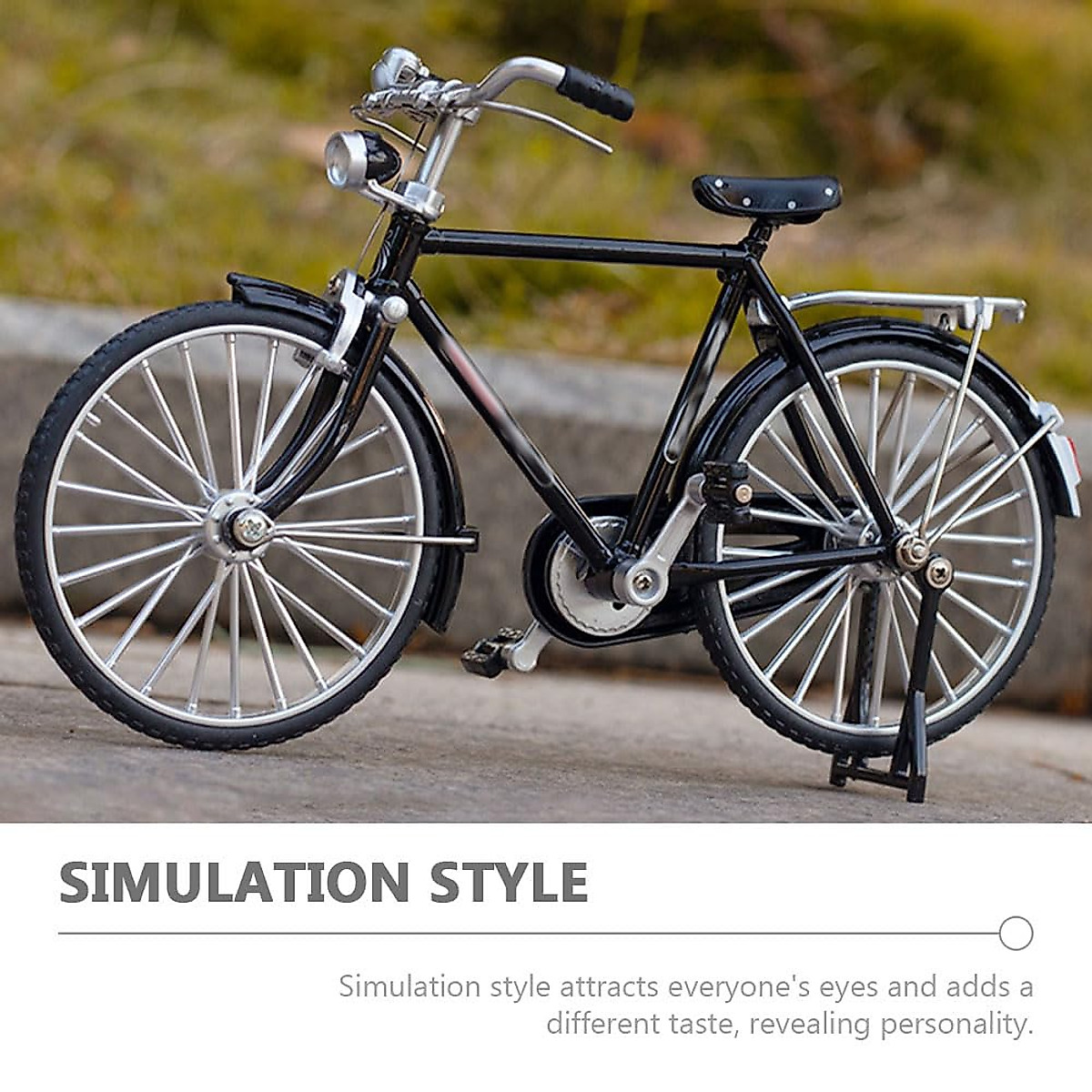 HOMSFOU Alloy Mini Bicycle with Inflator: Miniature Bike 1: 10 Bike Model Alloy Bike Miniature Bike Toy Finger Bike for Collections Bookshelf Decor