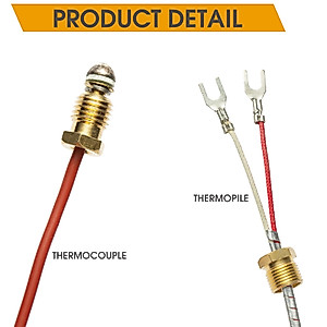 R-3624 14D0473 55464 PP231 103779-01 NG8218 NG ODS Milivolt Fireplace Pilot Assembly Replacement CIVF-25C CIVF-25 VFH-33M VFHS-20R Thermopile Thermocouple Compatible with Desa FMI Empire Majestic