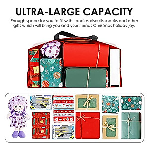 YANGTE 8 Pack Extra Large Christmas Gift Bags, Reusable Tote Bags with Handle Non-Woven Christmas Grocery Shopping Totes for Holiday Xmas, 16.9 * 12.6 * 6.8"