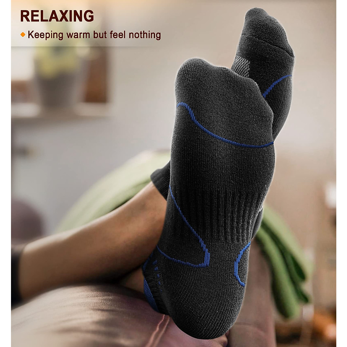 KEMISANT Mens Running Socks 6 Pairs-Athletic Compression Ankle Socks Cushioned for Men Walking-Arch Compression Support(6Pairs,Shoes Size:Men 10-12)