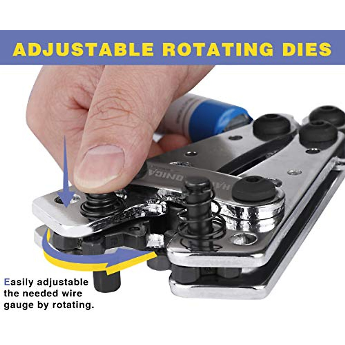 haisstronica Battery Cable Lug Crimping Tools-Wire Crimper Tool,AWG 10 8 6 4 2 1 Battery Terminal Crimper for Heavy Duty Wire Lugs,Battery Terminal,Copper Lugs Terminals