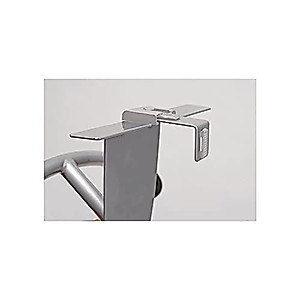 Alba PMMOUSPART Hanger Shaped Partition Coat Hook, Silver/Black, 15 x 4 1/2 x 7 7/8