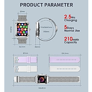Iaret Smart Watch for Women (Call Receive Dial), Smart Watches for Android iOS Phones Smartwatch with AI Voice Control Heart Rate Sleep Monitor Pedometer Waterproof Activity Tracker Silver