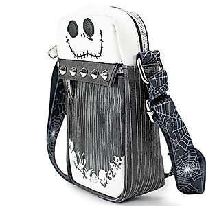 Buckle Down Disney Bag, Cross Body, Nightmare Before Christmas, Jack Skellington with Pinstripes, Vegan Leather