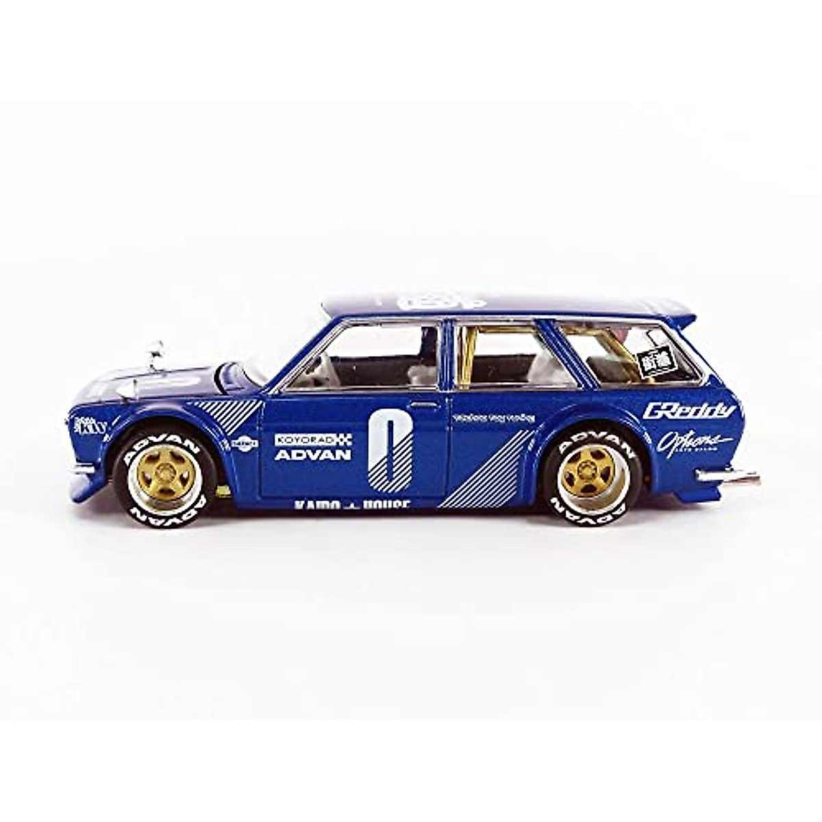 MINI GT 1971 Datsun 510 Wagon Right Hand Drive Blue Met. (Designed by Jun Imai) Kaido House Special 1/64 Diecast Model Car by True Scale Miniatures KHMG011