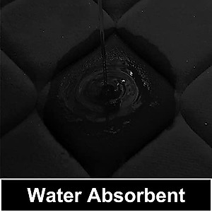 Colorxy Memory Foam U-Shaped Toilet Rugs, Ultra Soft & Non-Slip Bathroom Rugs, Water Absorbent and Machine Washable Toilet Bath Mat, Commode Contour Bath Rugs for Toilet, 24''x20'', Black