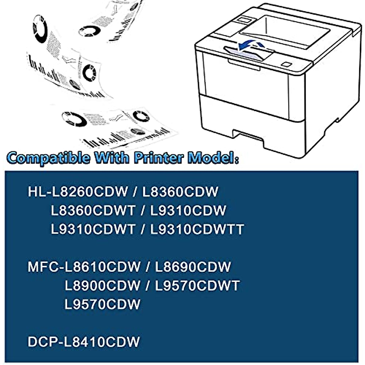 MaxColor TN431BK,TN431C,TN431M,TN431Y 4PK(1BK+1C+1M+1Y) Compatible TN431 TN-431 Toner Cartridge Replacement for Brother DCP-L8410CDW MFC-L9570CDWT L8690CDW L8610CDW L8900CDW L9570CDW Printer