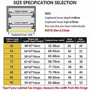 Stainless Steel Pull Out Cabinet Drawers Pantry Pull Out Basket Cabinet Organizer for Home, Kitchen, Bathroom Deepen 2-Tier Metal Sliding Baskets w/Soft-Close Pull Out Storage for Pots and Cans