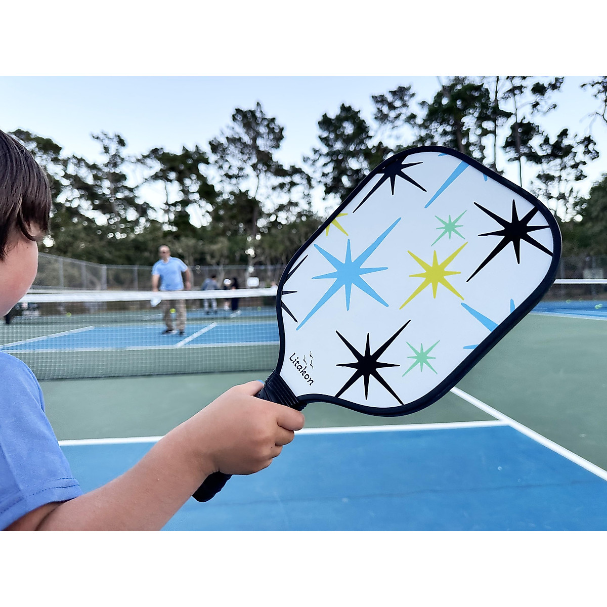 Litakon Premium Youth Pickleball Paddle Set, 2 Fiberglass Kids Paddles with Honeycomb Core, Bundle of Lightweight Fiberglass Rackets for Kids Age 4-12, Backpack, 4 Balls, 2 Kids Rackets