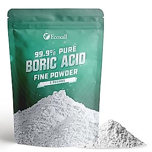 Ecoxall Boric Acid Fine Powder - 5 Pound - 99.9% Pure Fine Powder - Highly Effective Multipurpose Cleaner - Used as a Kitchen Cleaner, Laundry Stain Remover and Deodorizer - Industrial Grade Strength