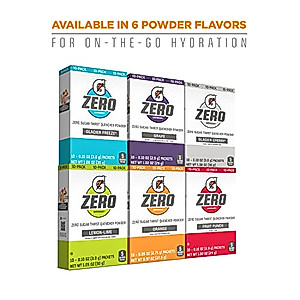 Gatorade G Zero Powder, Orange, 0.10oz Packets,(120 counts) , Pack of 12