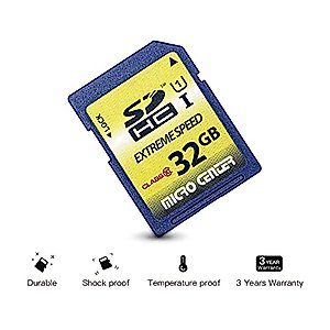 32GB Class 10 SDHC Flash Memory Card 10 Pack Standard Full Size SD Card USH-I U1 Trail Camera Memory Card by Micro Center (10 Pack)