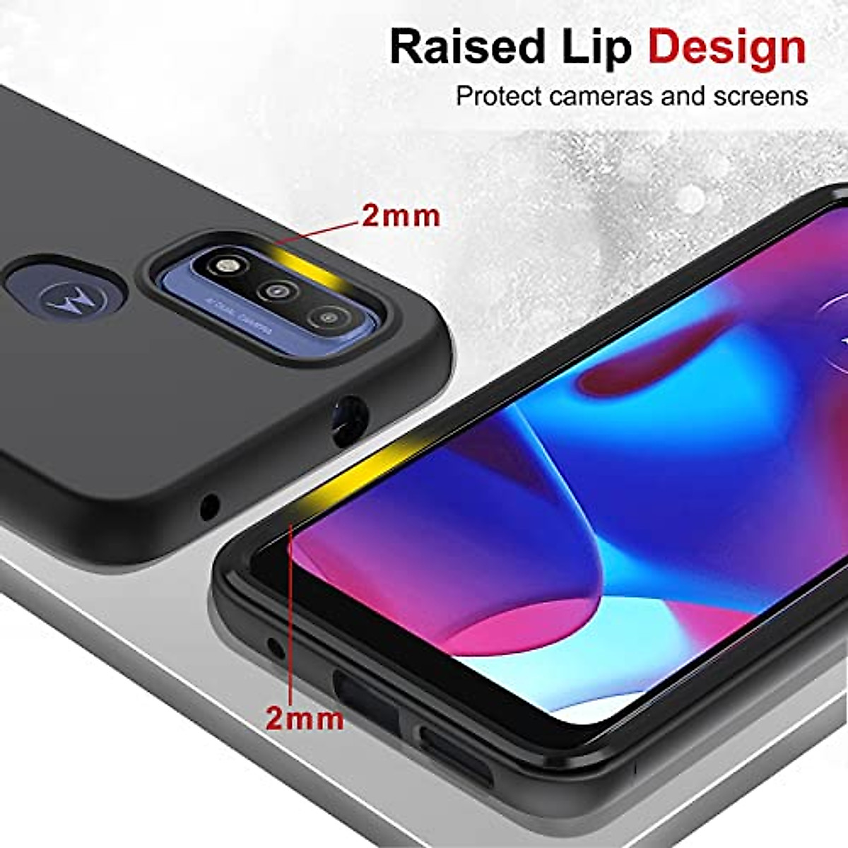 LeYi for Moto G Pure Phone Case: Moto G Power 2022 Phone Case with [2 x Tempered Glass Screen Protector], Full-Body Shockproof Silicone Phone Case for Moto G Pure/Motorola G Power 2022, Black