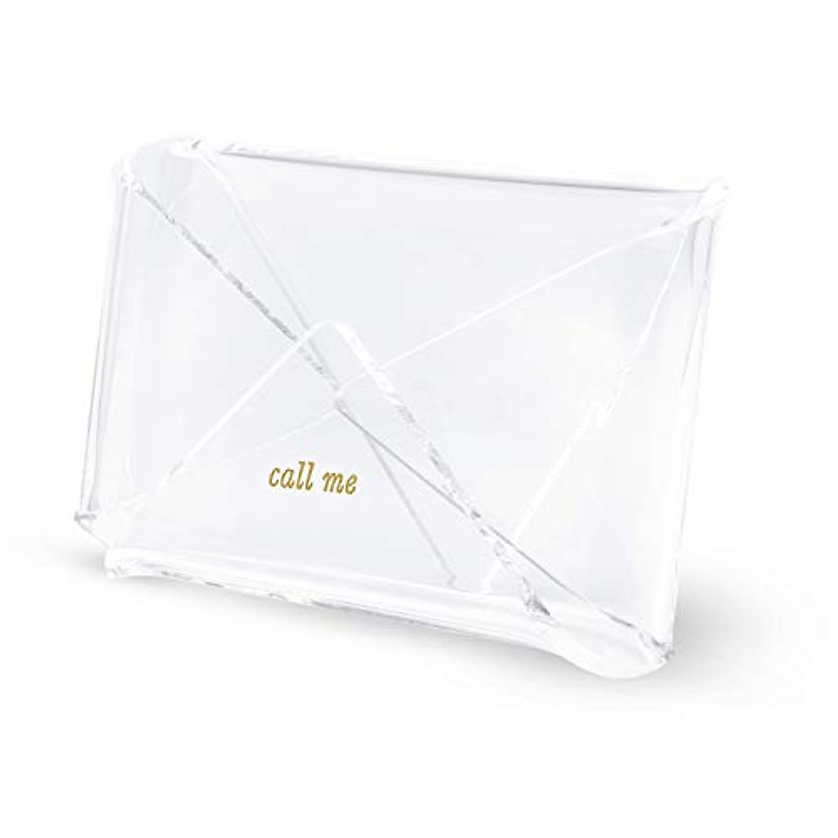 Kate Spade New York Business Card Holder for Women, Stylish Clear Acrylic Business Card Organizer for Desktop, Call Me