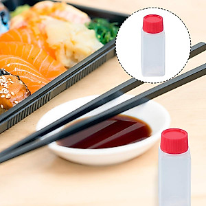 PRETYZOOM 100 Pcs Mini Condiment Squeeze Bottle Disposable Salad Dressing Tomato Ketchup Sauce Containers Plastic Squirt Bottle Empty Dispenser for BBQ Salad Food Liquid 6.5ml