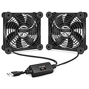 iPower Silent Dual 120mm USB Fan with Speed Controller for Indoor Plant Stand Shelf Ventilation Circulate Air