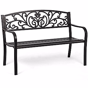 Garden Bench Outdoor Bench Patio Bench for Outdoors Metal Porch Clearance Work Entryway Steel Frame Furniture for Yard