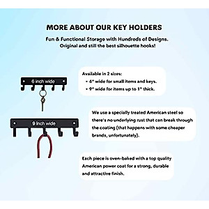 The Metal Peddler Horse #7 Key Rack Hanger - 9 inch Wide - Made in USA