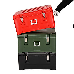 FORCOOK Hot Boxes for Catering Insulated Food Pan Carrier Food Warmer Box Keep Food Hot Or Cold with Two Second-Size 18/8 Stainless Steel Leak-Proof Hotel Pans Red