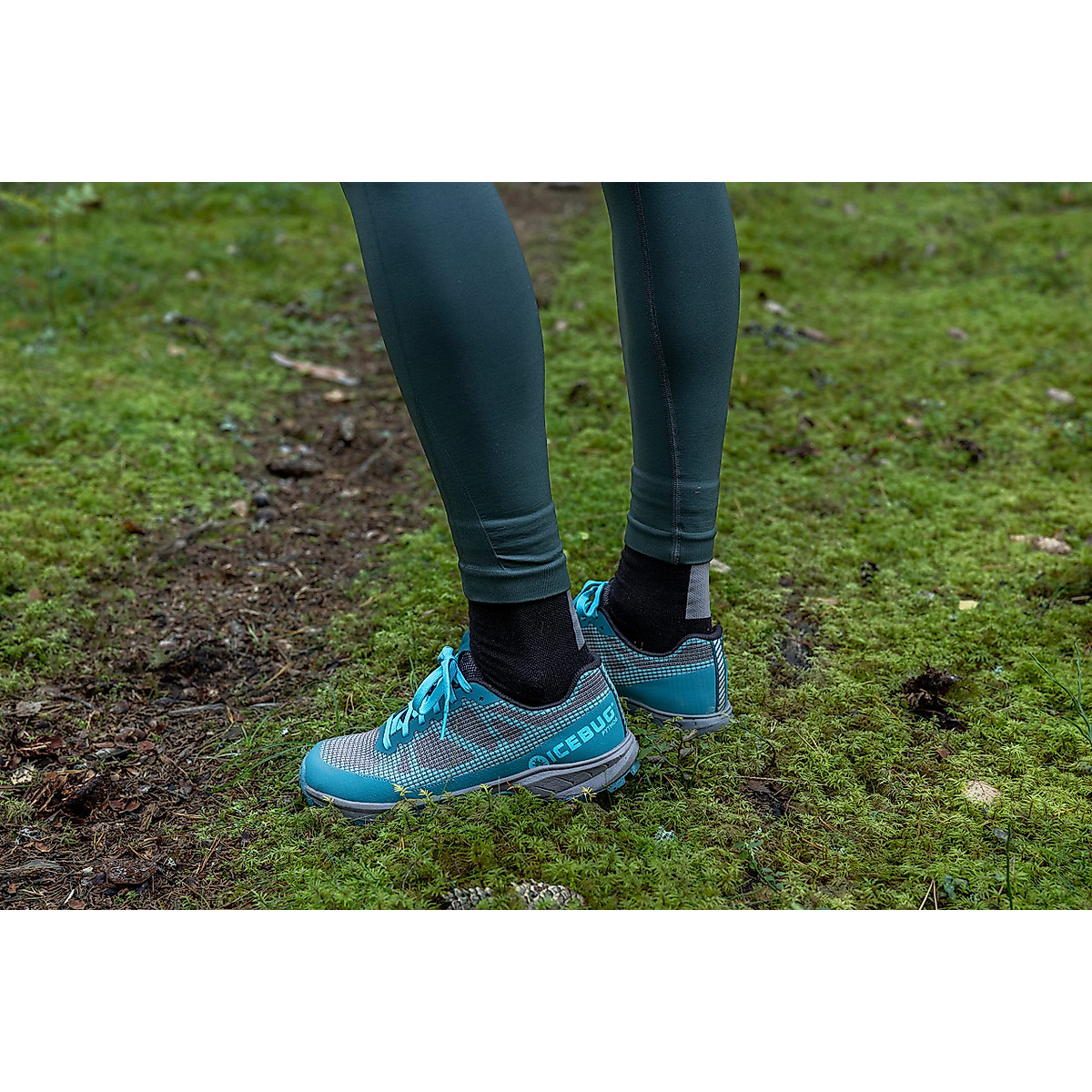 Icebug Womens Pytho6 RB9X Trail Running Shoe with Traction Sole, Petroleum/Aruba, L08.0