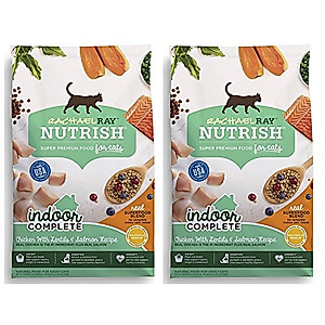 Nutrish Rachael Ray Indoor Complete Natural Dry Cat Food, Chicken with Lentils & Salmon Recipe, 3 lbs (Pack of 2)