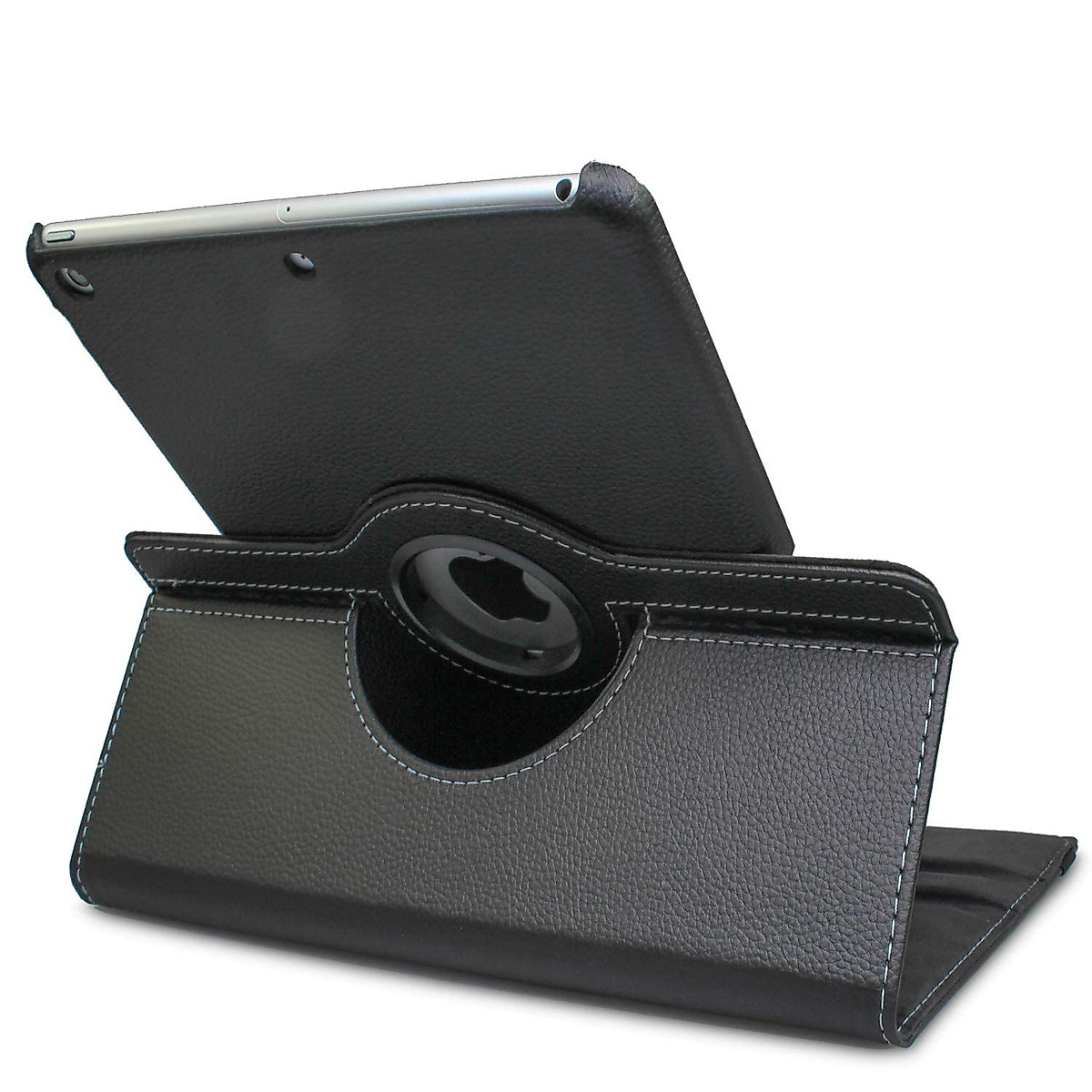 Tendmart Case Compatilbe with ipad 9th 7th / 8th Generation 10.2 inch Model MK2K3LL/A MK2L3LL/A MK2N3LL/A, MK2P3LL/A- 360 Degree Rotating Protective Stand Cover Auto Wake Sleep (Black)