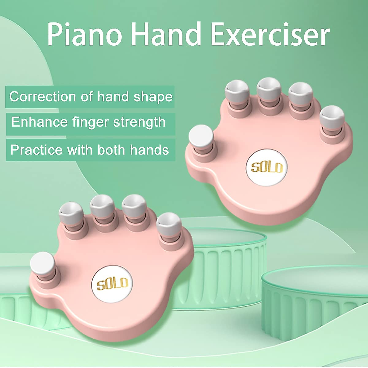 Moreup Piano Finger Trainers, Hand Grip Exerciser Ergonomic Training Finger Pressing Posture Correction Tool for Guitar Piano Trigger Finger Training Arthritis Therapy and Grip 2PCS/Set