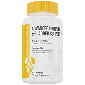 Advanced Urinary Tract Health & Bladder Support Supplement - Detoxifying Strength D-Mannose & Cranberry Natural Fast Acting UT Cleanse- Restore Control & Balance - 60 Capsules