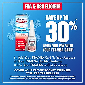 Mucinex Sinus-Max Nasal Spray Decongestant, 12 Hour Over-The-Counter Medication Nose Spray for Sinus Relief, Nasal Decongestants For Adults & Sinus Congestion, Cooling Menthol, 0.75 Fl Oz (Pack of 3)