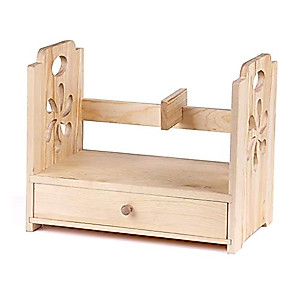 PSVOD Bookshelf Simple Desktop Bookshelf Wooden Combination Small Bookshelf Natural Texture Desktop Organizer Display Stand 35×20×30 cm Storage Shelf bookends