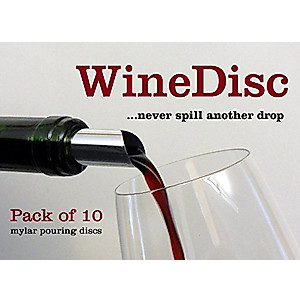 WineDisc The Original - Drop Stopping Flexible Pour Spout (10) Silver