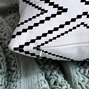 Yaofavo Set of 2 Black Lumbar Pillow Covers Boho Aztec Polyester Blend Decorative Throw Pillow Covers for Sofa Couch Bed Decor, 2 Pack of Pillowcase Only(12x20 Inches, Boho White More)