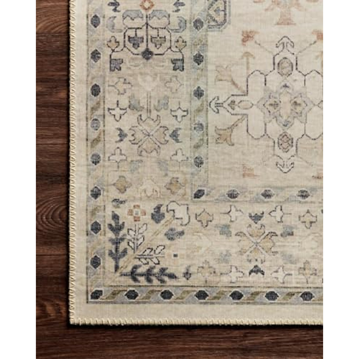 Loloi II Hathaway Collection HTH-06 Blush/Multi 9'-0" x 12'-0", .25" Thick, Area Rug, Soft, Durable, Printed, Modern, Low Pile, Non-Shedding, Easy Clean, Living Room Rug