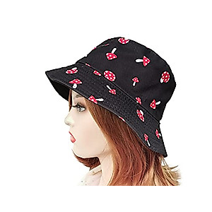 Mushroom Bucket Hat Packable Unisex Fisherman Cap Summer Travel Beach Sun Hat for Teen Girls Women