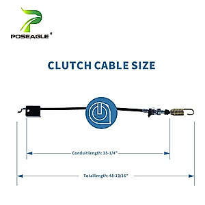 POSEAGLE 946-04007 Cable Replaces MTD 746-04007 Cable, MTD 946-04007 Cable 946-04007 for MTD Craftsman 2-Stage Yard Machines and Troy-Bilt 5524 Storm Snow Throwers
