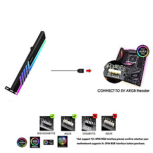 upHere 5V 3-pin Addressable RGB Graphics Card GPU Brace Support Holder,Support Video Card Sag Holder/Holster Bracket-GL28ARGB