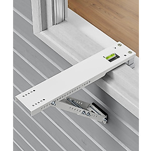 LuckIn AC Window Air Conditioner Support Bracket, Universal for 12,000-24,000 BTU AC Units, Up to 165 lbs, Heavy Duty AC Mounting Bracket, Adjustable Extender Leg & Built-in Bubble Spirit Level