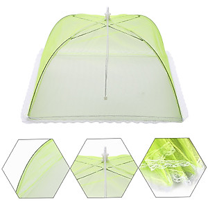 Mesh Screen Food Cover Tents - Set of 4 Umbrella Screens to Keep Bugs And Flies Away From Food at Picnics, BBQ & More - 4 Colors (Pink, Green, Blue, Yellow)