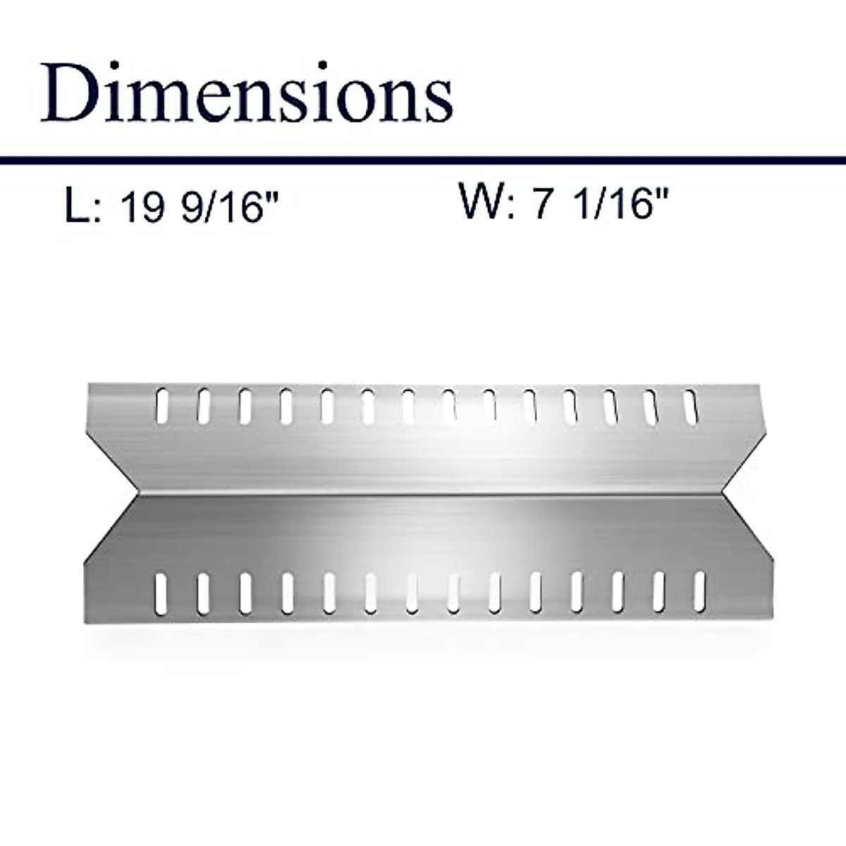 Grill Heat Plate Shield Tent BBQ Parts Replacement for Huntington 24025HNT, Master Forge 30030MSF Fiesta, Cook-Rite EL30034 Stainless Steel Burner Cover Flame Tamer, 19 9/16" Heat Shield