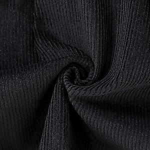 YOUNGER TREE Toddler Baby Girl Fall Outfit Long Sleeve Stripe T-shirt and Strap Dress Overall with One Pocket Clothes Sets (Black, 18-24 Months)