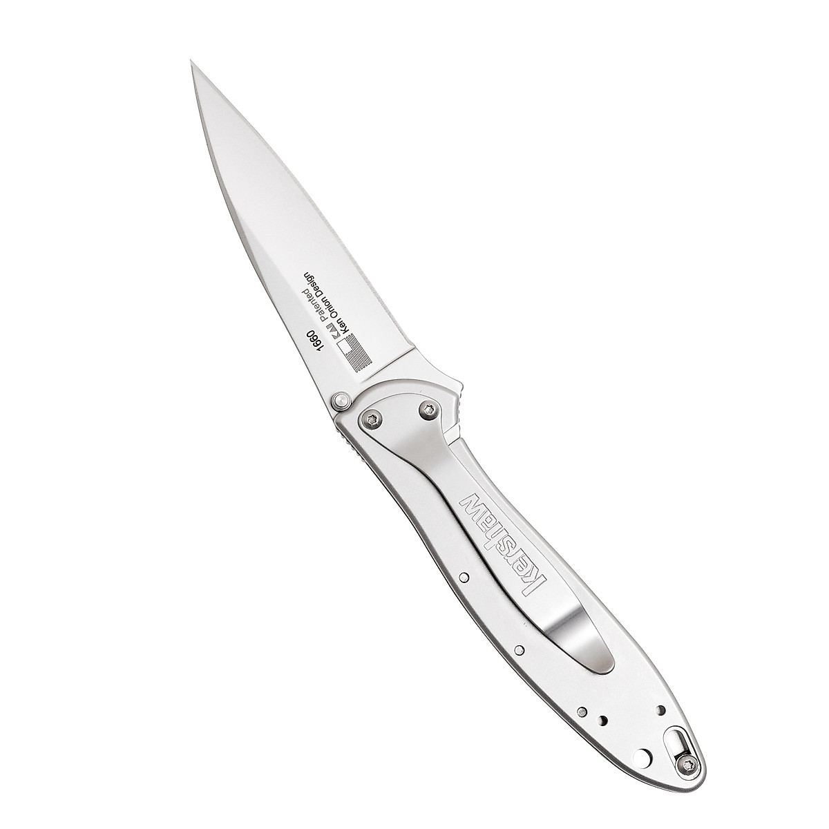 Kershaw Leek Pocket Knife (1660) 3-In. Sandvik 14C28N Blade and Stainless Steel Handle, 3 oz. & Smith’s PP1 Pocket Pal Knife Sharpener Preset Carbide & Ceramic Stone Sharpeners