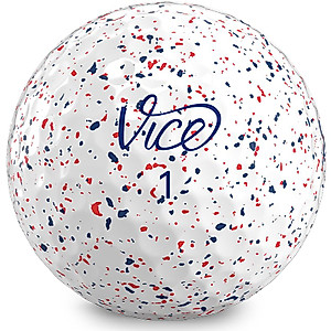 VICE Pro Drip Version Golf Balls (Red/Blue Drip)