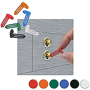 BankSupplies Keyhole Signals | White – Box Available for Rent | Vault Signal | Box of 25 | Non-Chip | Reusable & Long-Lasting | At-a-Glance Organization | Color Coded Plugs