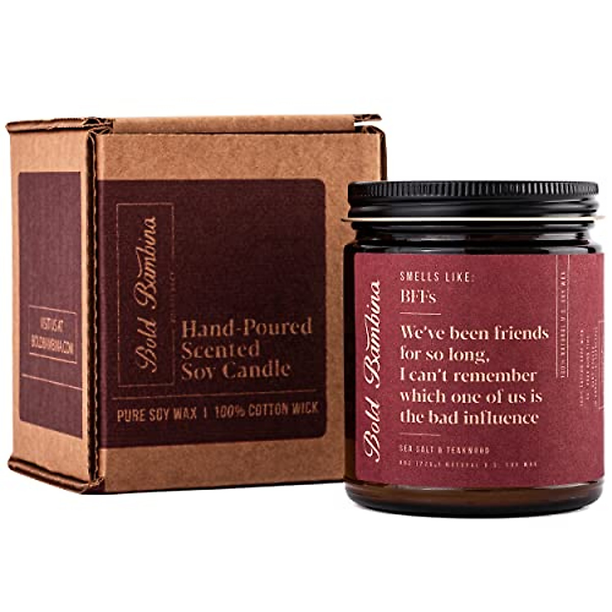 Funny Gift Candle for Women, Bestie, Coworker, Mom, Sister, Best Friend Candle, Friendship Candle, All Natural Soy Wax Candle, 8oz- Made in USA (Funny BFF Candle)