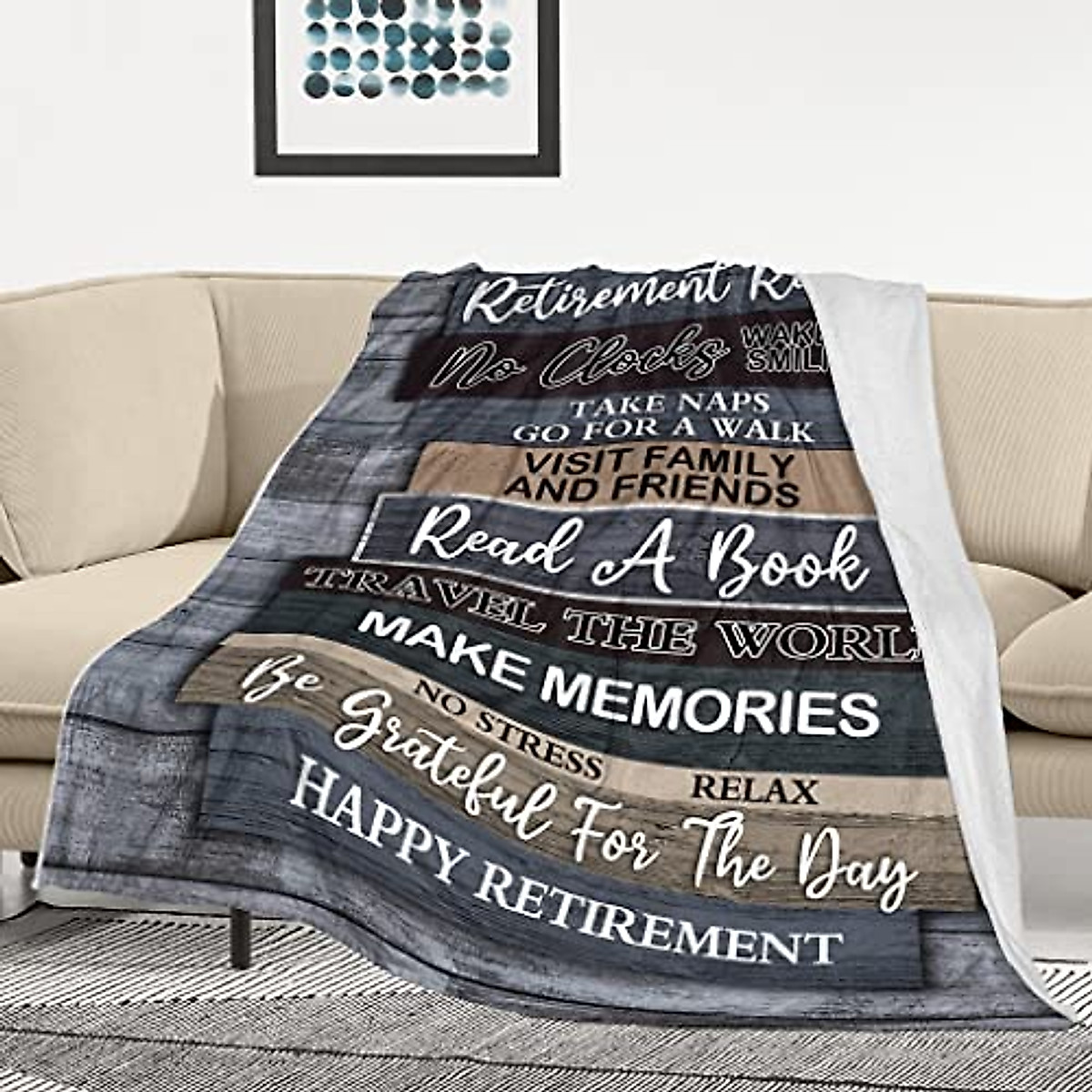 Mubpean Retirement Gifts for Men/Women - Mens Retirement Gifts Blanket 50"x60" - Retired Gifts for Men - Happy Retirement Gifts - Best Retirement Gift Ideas - Funny Retirement Party Gifts for Women