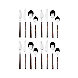 Mikasa Tortoise 18/10 Stainless Steel 16-Piece Flatware Set, Service For 4