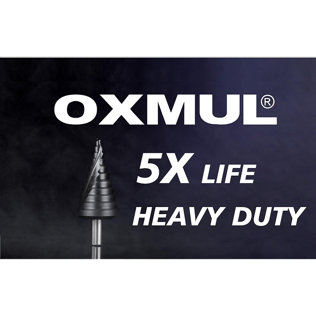 OXMUL M35 Step Drill Bit for Metal, 1/4" to 1-3/8", Cobalt Bits, Heavy Duty for Stainless Steel, Metal, Aluminum, Copper, 6-Steps. 204